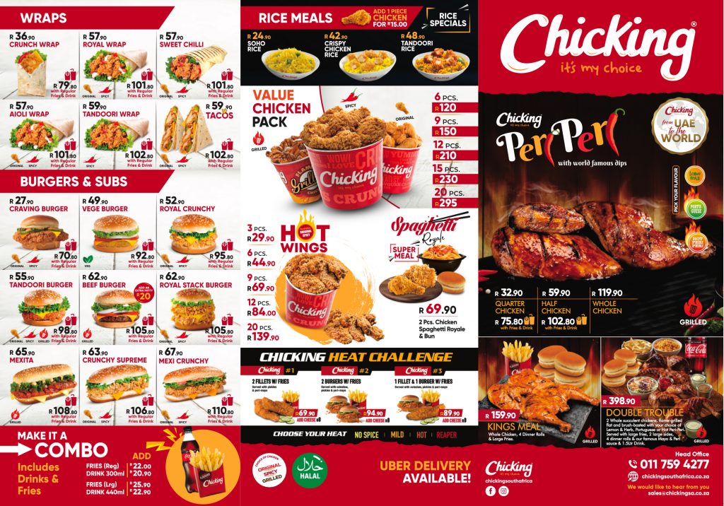 Our Menu – Chicking South Africa